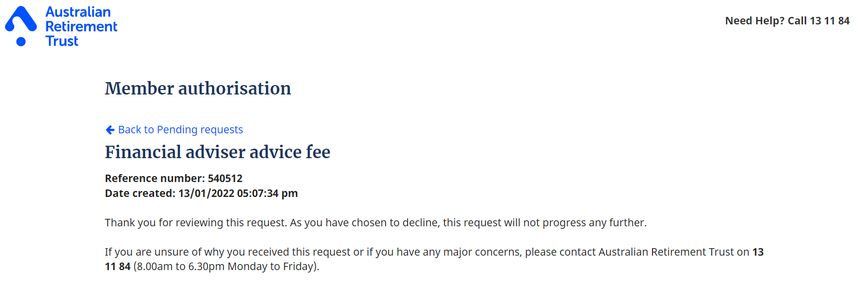 Client authorisation | Adviser Online User Guide | ART