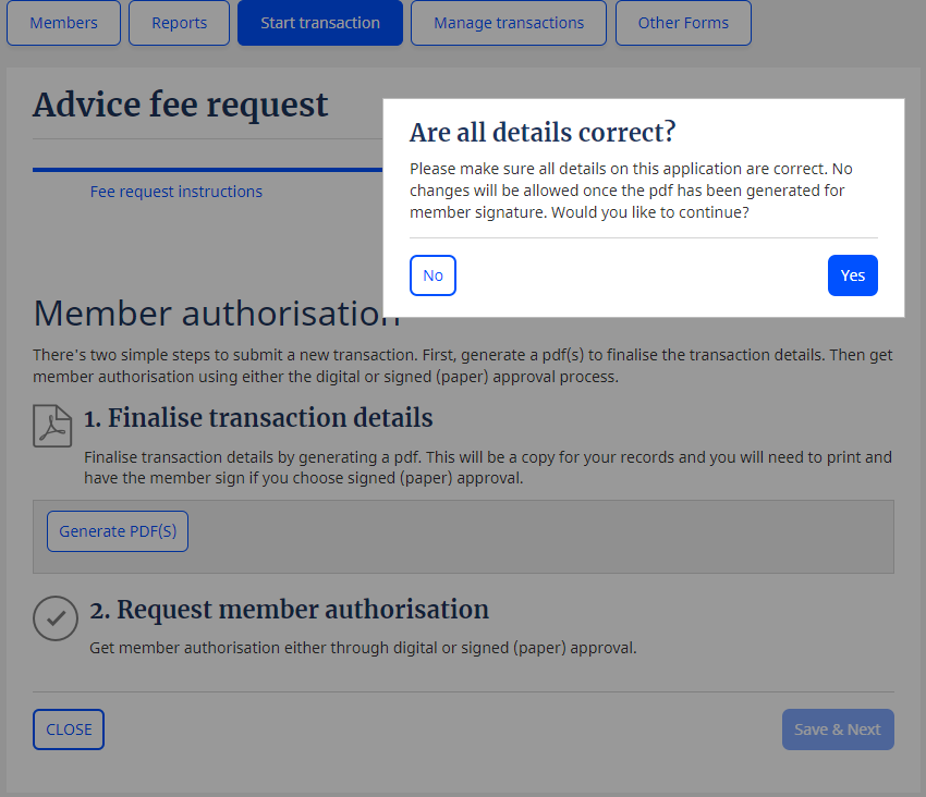 Client authorisation | Adviser Online User Guide | ART